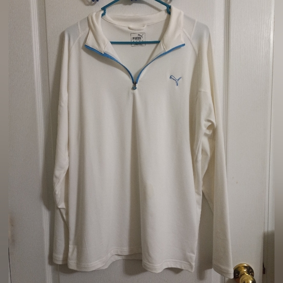 Puma | Jackets & Coats | Puma Mens Medium White Half Zip Pullover ...